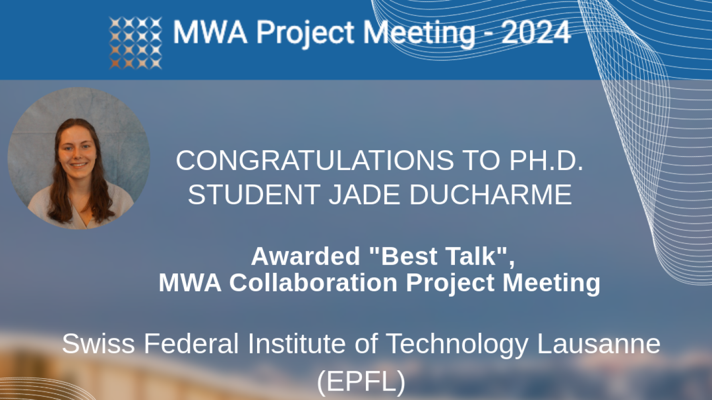 Jade Ducharme is awarded Best Talk at MWA Collaboration Meeting ...